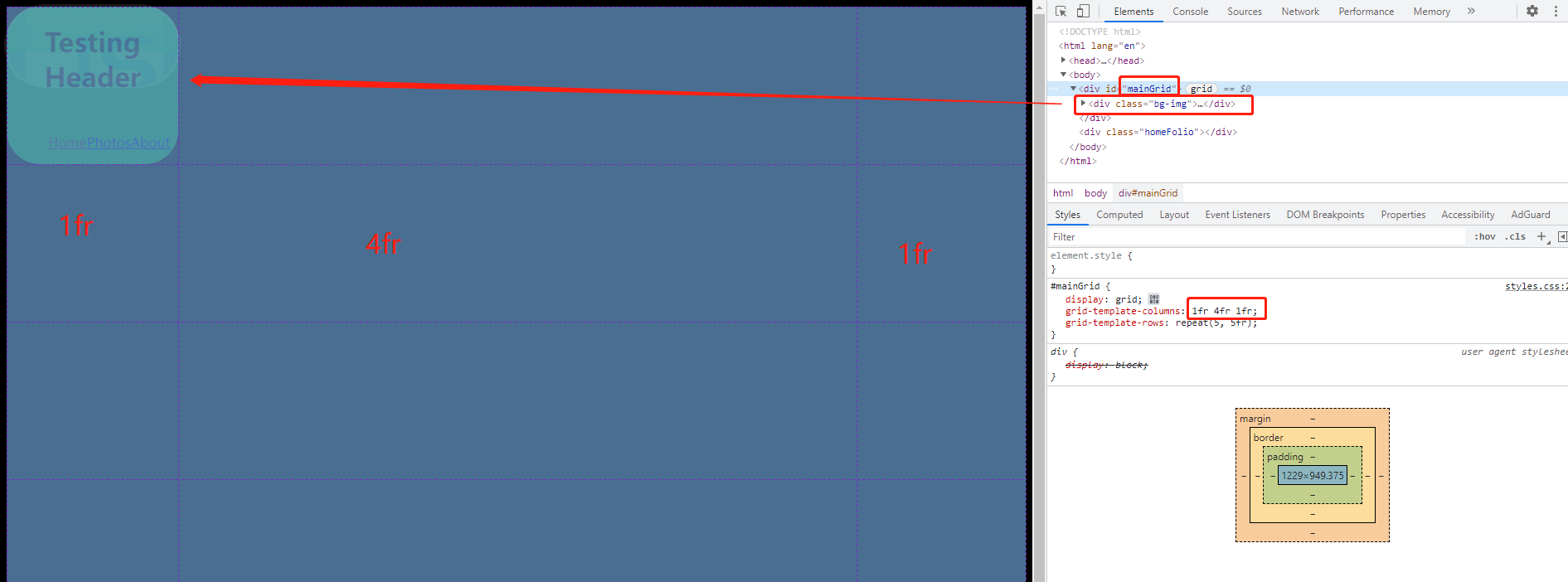 Html Issue With Css Grid Background Img Positioning And Width Of Topcontainer Extending