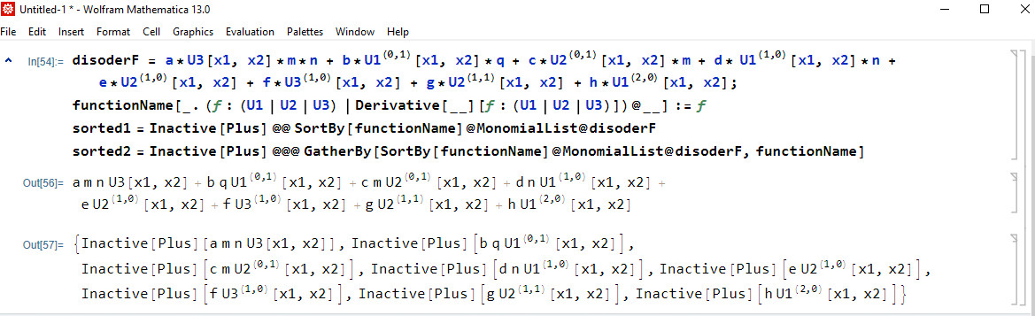 sorting - Arrange an expression based on functions' names - Mathematica Stack Exchange